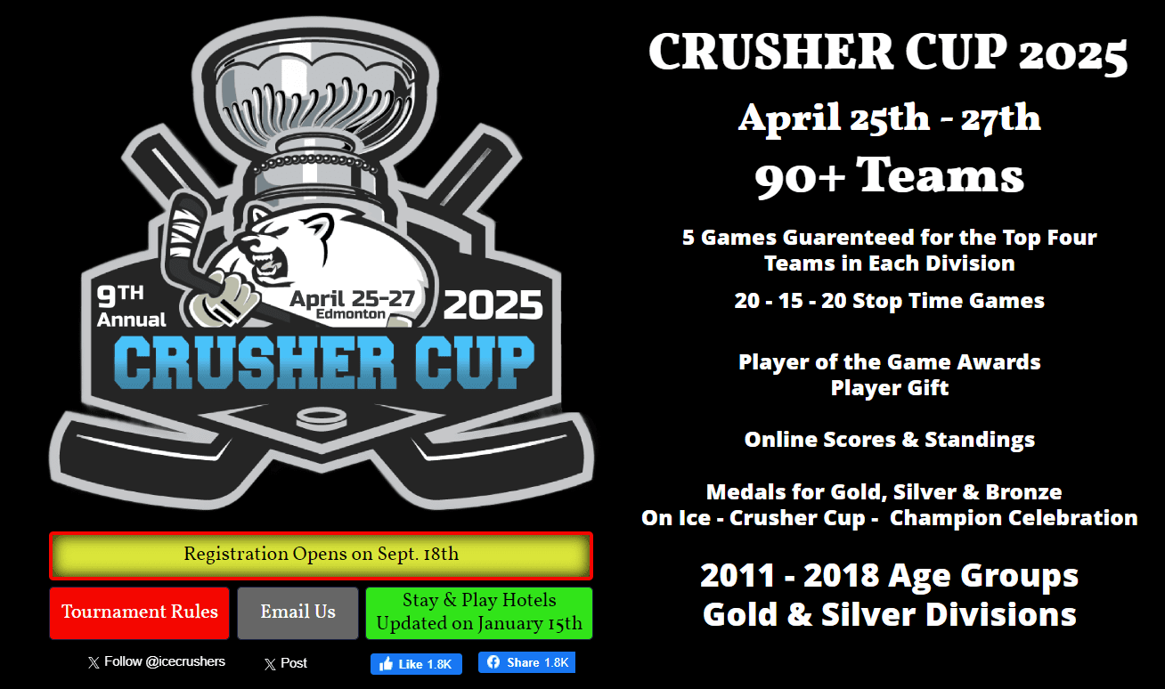 Alberta – Apr 25 – 27 – Ice Crushers – Crusher Cup ’25 – Edmonton ...
